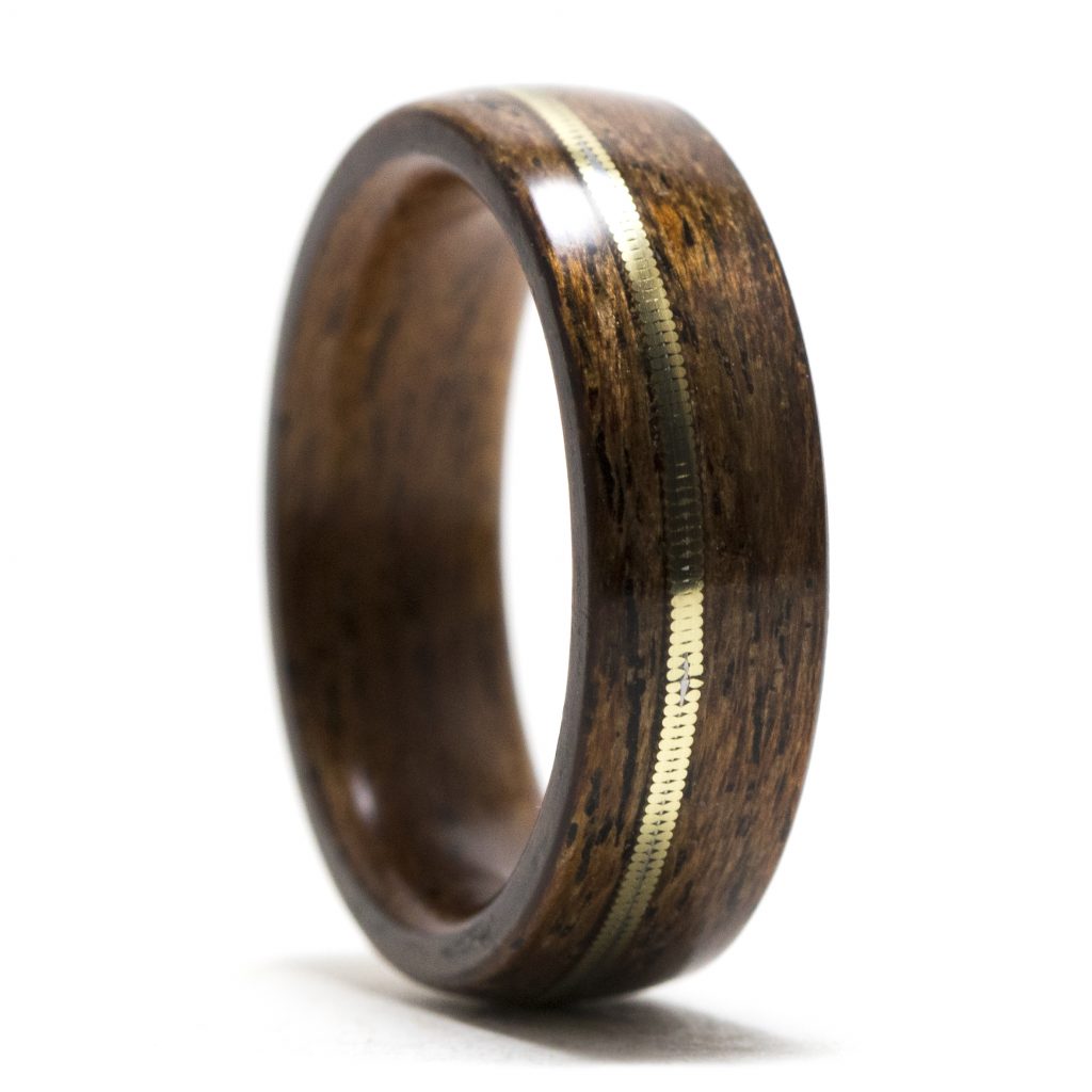 Maple Wood Ring Lined With Ebony And Obsidian Inlay - Warren Rings