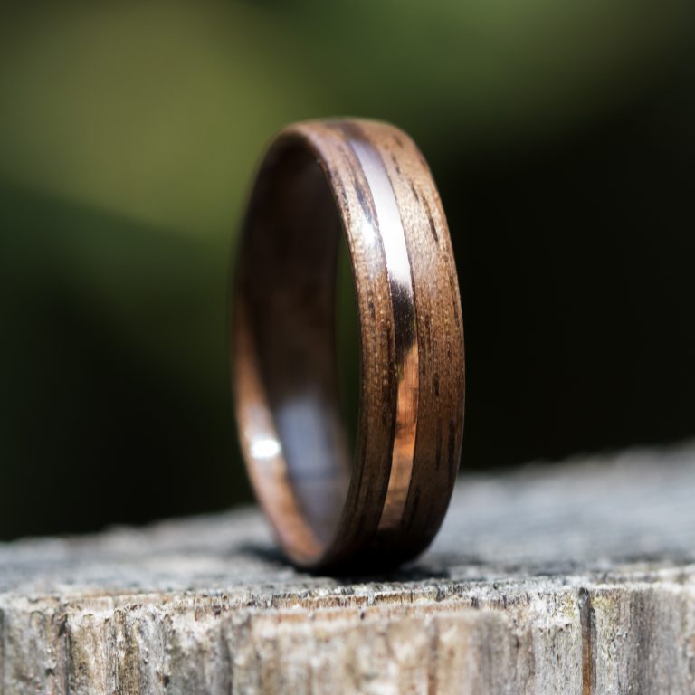 Walnut Wood Ring Inlaid With Copper - Warren Rings