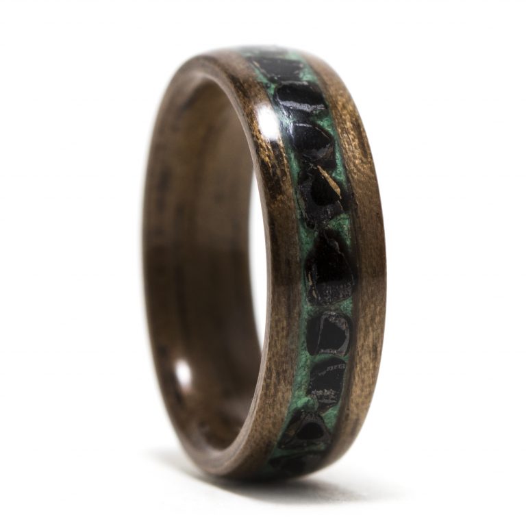 Titanium Ring With Malachite Inlay - Warren Rings